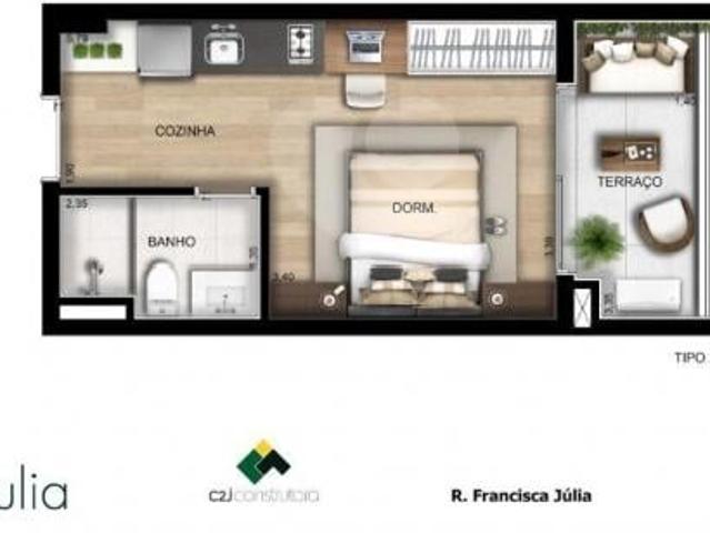 Apartamento com 1 quartos à venda em Santana SP