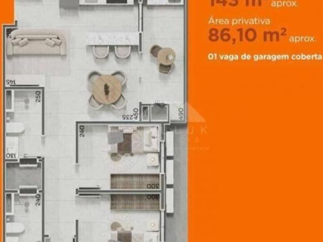 Apartamento com 1 suite e 2 dormitórios à venda, 71 m² por R$ 350.363 Residencial Confiança Medi