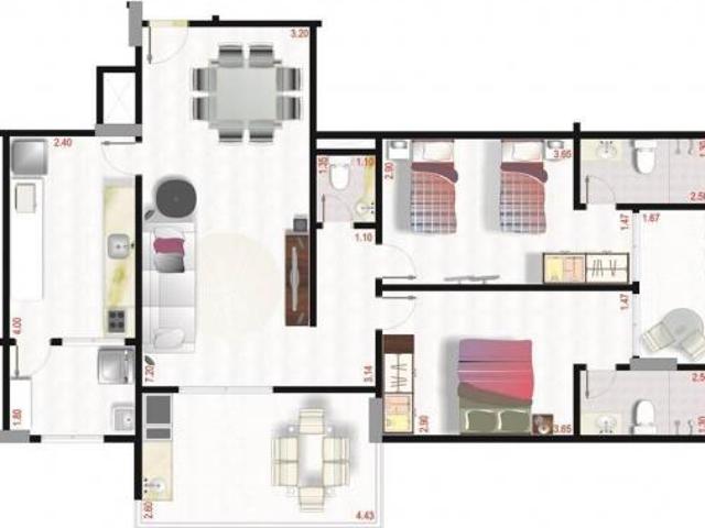 APARTAMENTO COM 200,00 m² TUPI PRAIA GRANDE SP