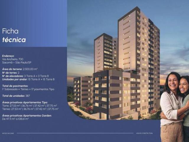 Apartamento com 27 m² e 1 quarto à venda em Vila Moinho Velho sacomÃ