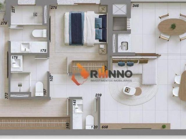 Apartamento com 2, 86 m² á venda no bairro Mercês Curitiba/PR