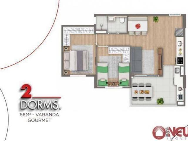 Apartamento com 2 dormitório à venda, 56 m² por R$ 436.730 Picanco Guarulhos/SP