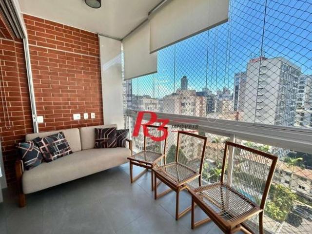 Apartamento com 2 dormitórios à venda, 100 m² por R$ 1.690.000,00 Boqueirão Santos/SP