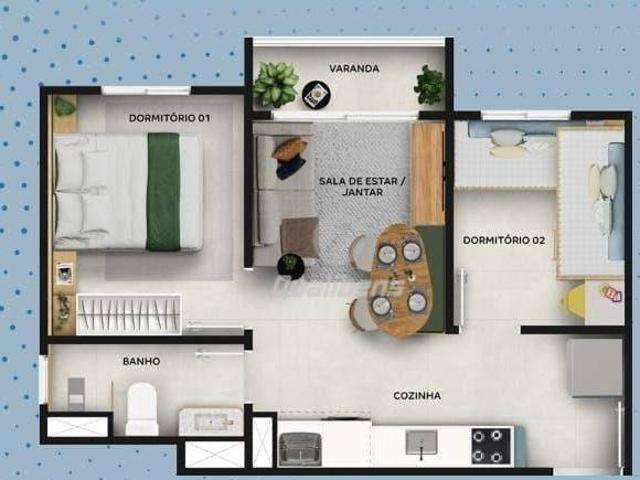 Apartamento com 2 dormitórios à venda, 33 m² por R$ 283.249,00 Jardim do Estád
