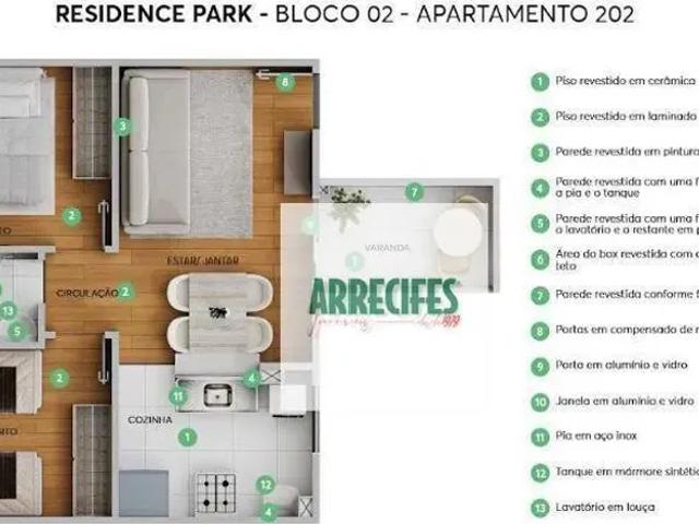 Apartamento com 2 dormitórios à venda, 44 m² por R$ 214.990,00 Barra de Jangada Jaboatão dos Gua