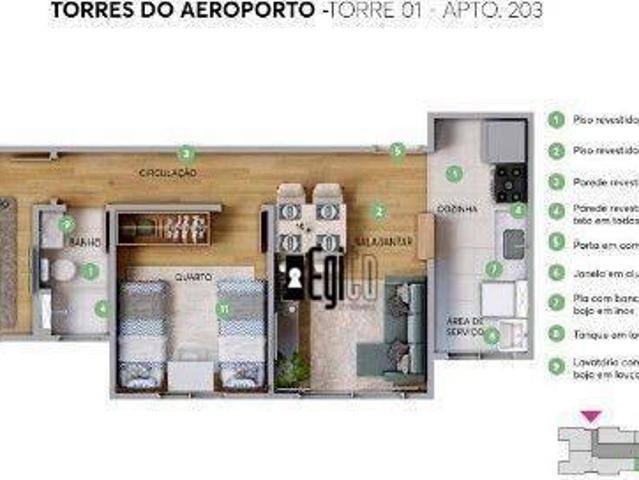 Apartamento com 2 dormitórios à venda, 44 m² por R$ 242.590 Aeroporto Juiz de Fora/MG