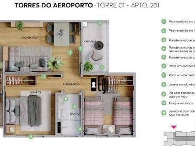 Apartamento com 2 dormitórios à venda, 44 m² por R$ 252.290 Aeroporto Juiz de Fora/MG