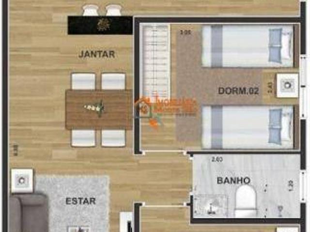 Apartamento com 2 dormitórios à venda, 46 m² por R$ 401.876 Vila Silveira Guarulhos/SP
