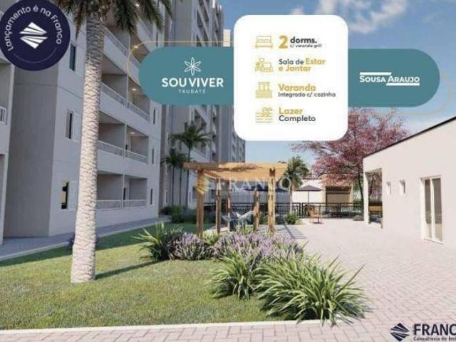 Apartamento com 2 dormitórios à venda, 47 m² Edifício Sou Viver Jardim Gurilândia Taubaté/SP