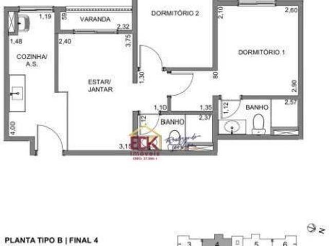 Apartamento com 2 dormitórios à venda, 48 m² por R$ 302.000,00 Barranco Taubaté/SP