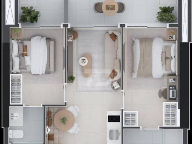 Apartamento com 2 dormitórios à venda, 48 m² por R$ 637.656,83 Centro Curitiba/PR