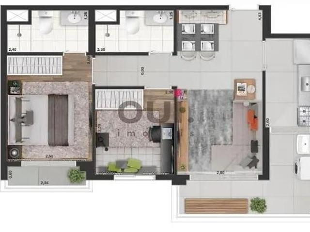 Apartamento com 2 dormitórios à venda, 54 m² por R$ 856.751,00 Moema São Paulo/SP