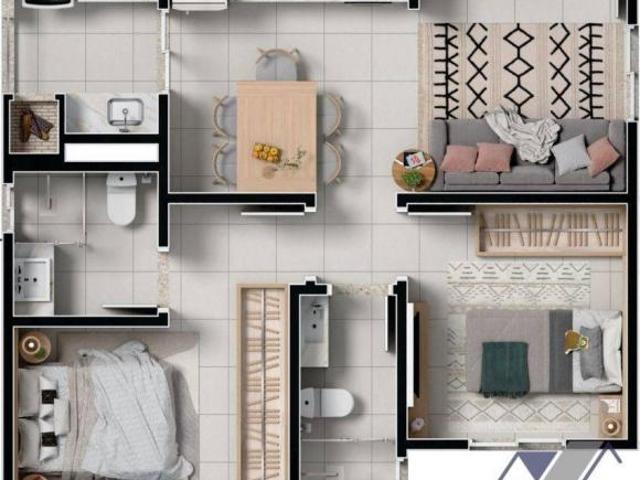 Apartamento com 2 dormitórios à venda, 55 m² Cancelli Cascavel/PR
