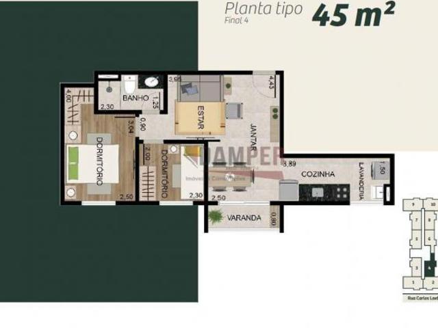 Apartamento com 2 dormitórios à venda, 55 m² por R$ 366.125,00 Vila Guarani Mauá/SP