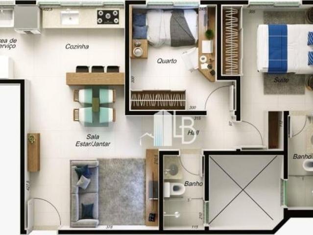 Apartamento com 2 dormitórios à venda, 56 m² por R$ 312.000,00 Pampulha Uberlândia/MG