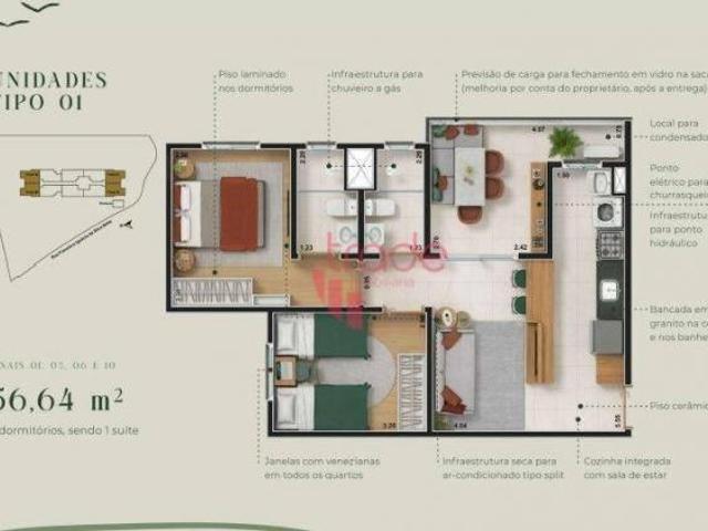Apartamento com 2 dormitórios à venda, 56 m² por R$ 447.000,00 L 10 Ribeirão Preto/SP