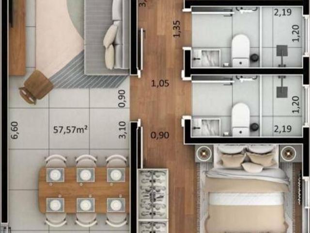 Apartamento com 2 dormitórios à venda, 57 m² por R$ 409.605,37 Matriz Mauá/SP