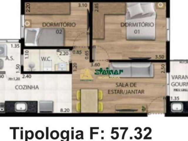 Apartamento com 2 dormitórios à venda, 57 m² por R$ 504.000,01 Parque Vitória São Paulo/SP