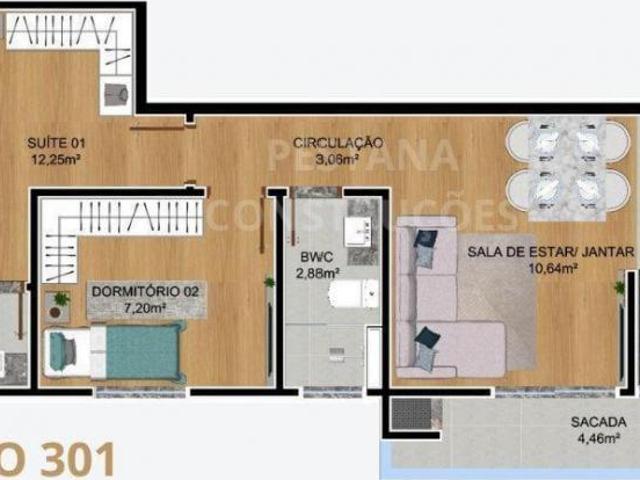 Apartamento com 2 dormitórios à venda,58.89 m², SAO JOSE DOS PINHAIS PR