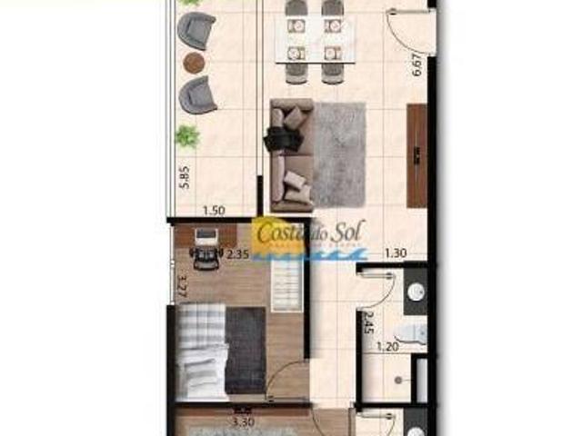 Apartamento com 2 dormitórios à venda, 59 m² por R$ 483.000 Macuco Santos/SP