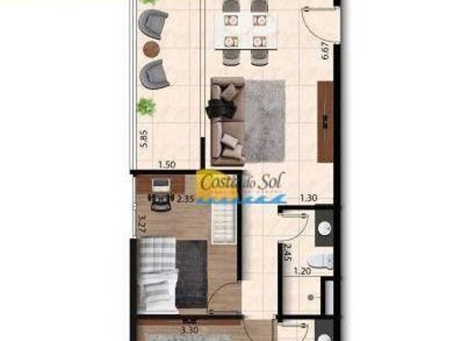Apartamento com 2 dormitórios à venda, 59 m² por R$ 483.000 Macuco Santos/SP