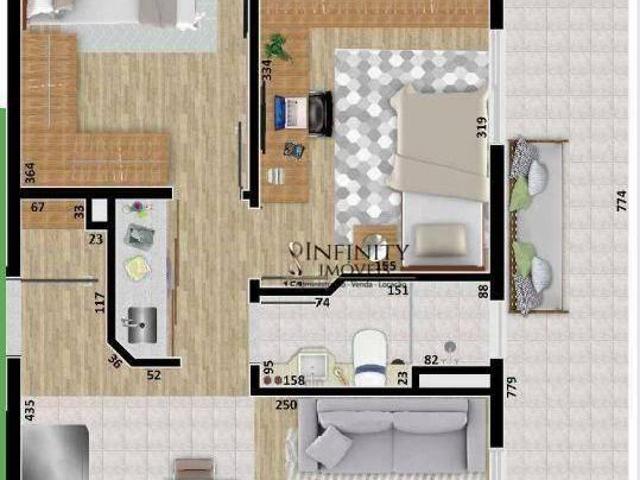 Apartamento com 2 dormitórios à venda, 59 m² por R$ 556.000,00 Cidade Vista Verde São José dos C