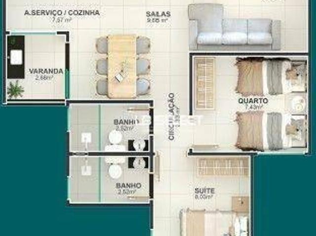 Apartamento com 2 dormitórios à venda, 51 m² por R$ 325.900,00 Jardim Sul Uberlândia/MG
