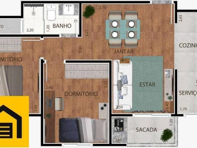 Apartamento com 2 dormitórios à venda, 52 m² por R$ 340.000,00 Vila Assis Brasil Mauá/SP