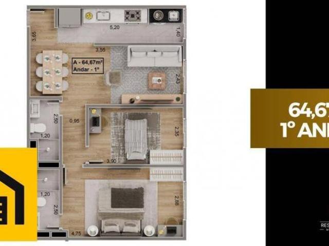 Apartamento com 2 dormitórios à venda, 64 m² por R$ 443.000 Vila Guarani Mauá/SP