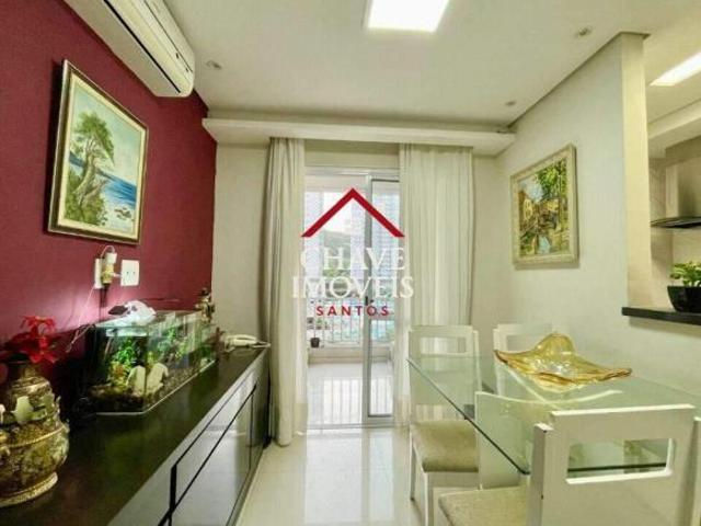 Apartamento com 2 dormitórios à venda, 64 m² por R$ 540.000,00 Marapé Santos/SP