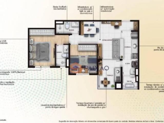 Apartamento com 2 dormitórios à venda, 64 m² por R$ 583.681,94 Centro Suzano/SP