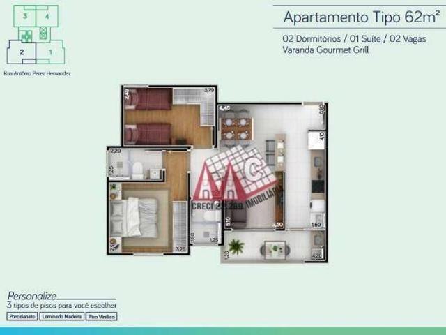 Apartamento com 2 dormitórios à venda, 65 m² por R$ 430.000,00 Condomínio Le Monde Campolim Soro
