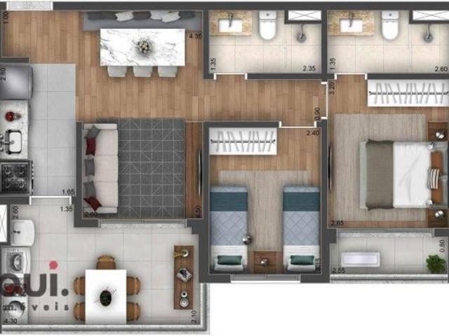 Apartamento com 2 dormitórios à venda, 65 m² por R$ 850.000,00 Brooklin São Paulo/SP