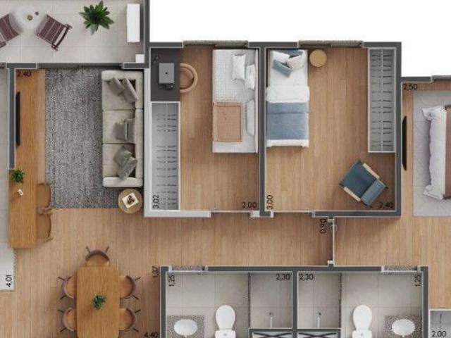 Apartamento com 2 dormitórios à venda, 67 m² Mansões Santo Antôni