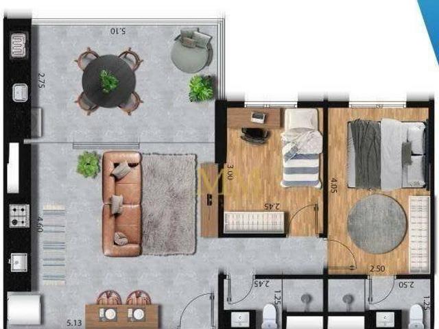 Apartamento com 2 dormitórios à venda, 68 m² por R$ 730.000,00 José Menino Santos/SP