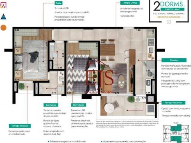 Apartamento com 2 dormitórios à venda, 69 m² por R$ 840.000,00 Alvinópolis Atibaia/SP