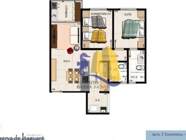 Apartamento com 2 dormitórios à venda, 60 m² por R$ 990.600,00 Jardim São Lourenço Bertioga/SP