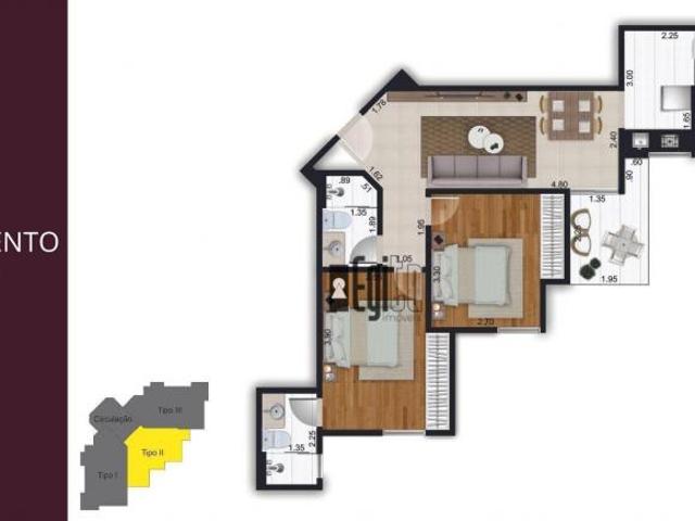 Apartamento com 2 dormitórios à venda, 61 m² por R$ 259.900,00 Vivendas da Serra Juiz de Fora/MG
