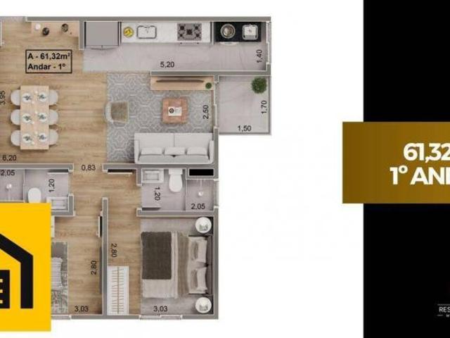 Apartamento com 2 dormitórios à venda, 61 m² por R$ 442.000 Vila Guarani Mauá/SP