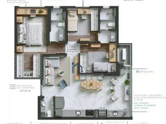 Apartamento com 2 dormitórios à venda, 63 m² por R$ 855.000,00 Jardim das Colinas São José dos C