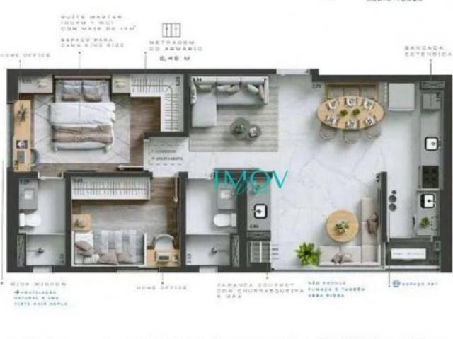 Apartamento com 2 dormitórios à venda, 63 m² por R$ 950.000 Jardim das Colinas São José dos Camp