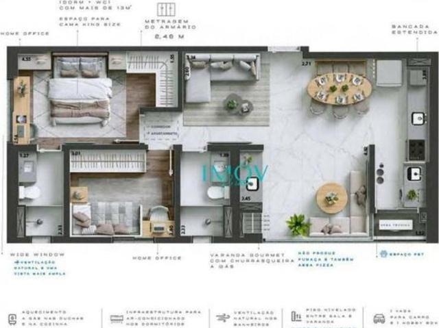 Apartamento com 2 dormitórios à venda, 63 m² por R$ 995.000,00 Jardim das Colinas São José dos C