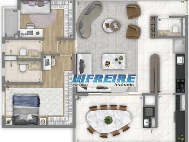 Apartamento com 2 dormitórios à venda, 74 m² por R$ 771.000,00 Jardim Santo André/SP