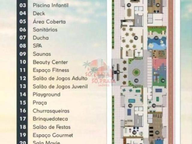 Apartamento com 2 dormitórios à venda, 77 m² por R$ 490.000,00 Centro Mongaguá/SP