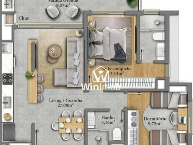 Apartamento com 2 dormitórios à venda, 77 m² por R$ 913.000 Passo dAreia Porto Alegre/RS