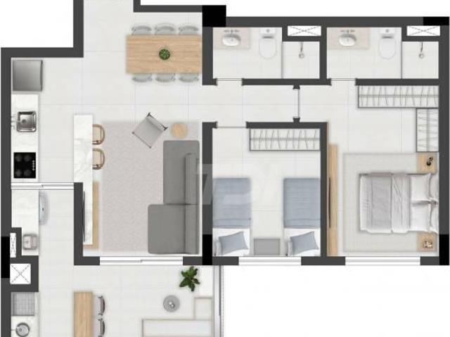 Apartamento com 2 dormitórios à venda, 71 m² por R$ 802.000,00 Agua Verde Curitiba/PR