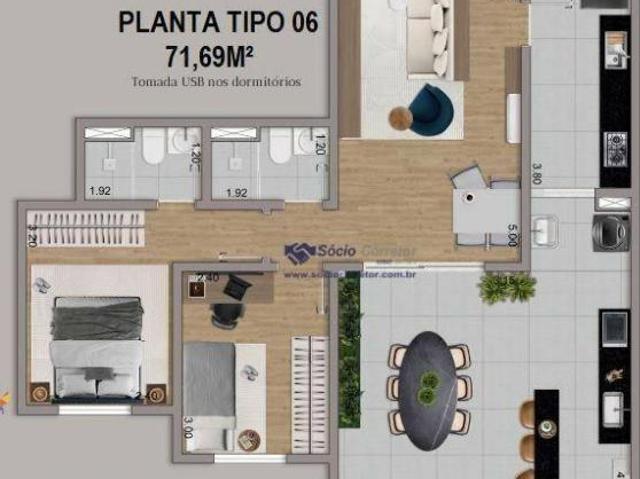 Apartamento com 2 dormitórios à venda, 73 m² por R$ 568.000,00 Jardim Vila Galvão Guarulhos/SP