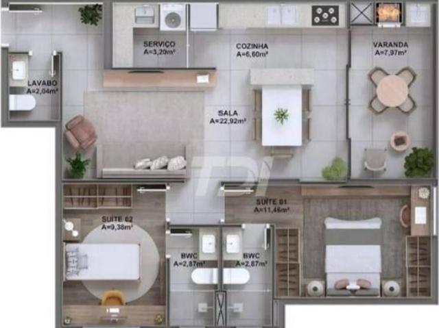 Apartamento com 2 dormitórios à venda, 81 m² por R$ 948.437,00 Água Verde Curitiba/PR