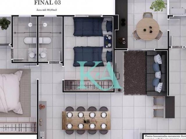 Apartamento com 2 dormitórios à venda, 82 m² por R$ 495.000,00 Vila Guilhermina Praia Grande/SP