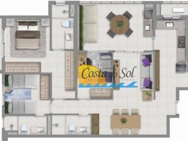 Apartamento com 2 dormitórios à venda, 92 m² por R$ 1.515.000,00 Embaré Santos/SP